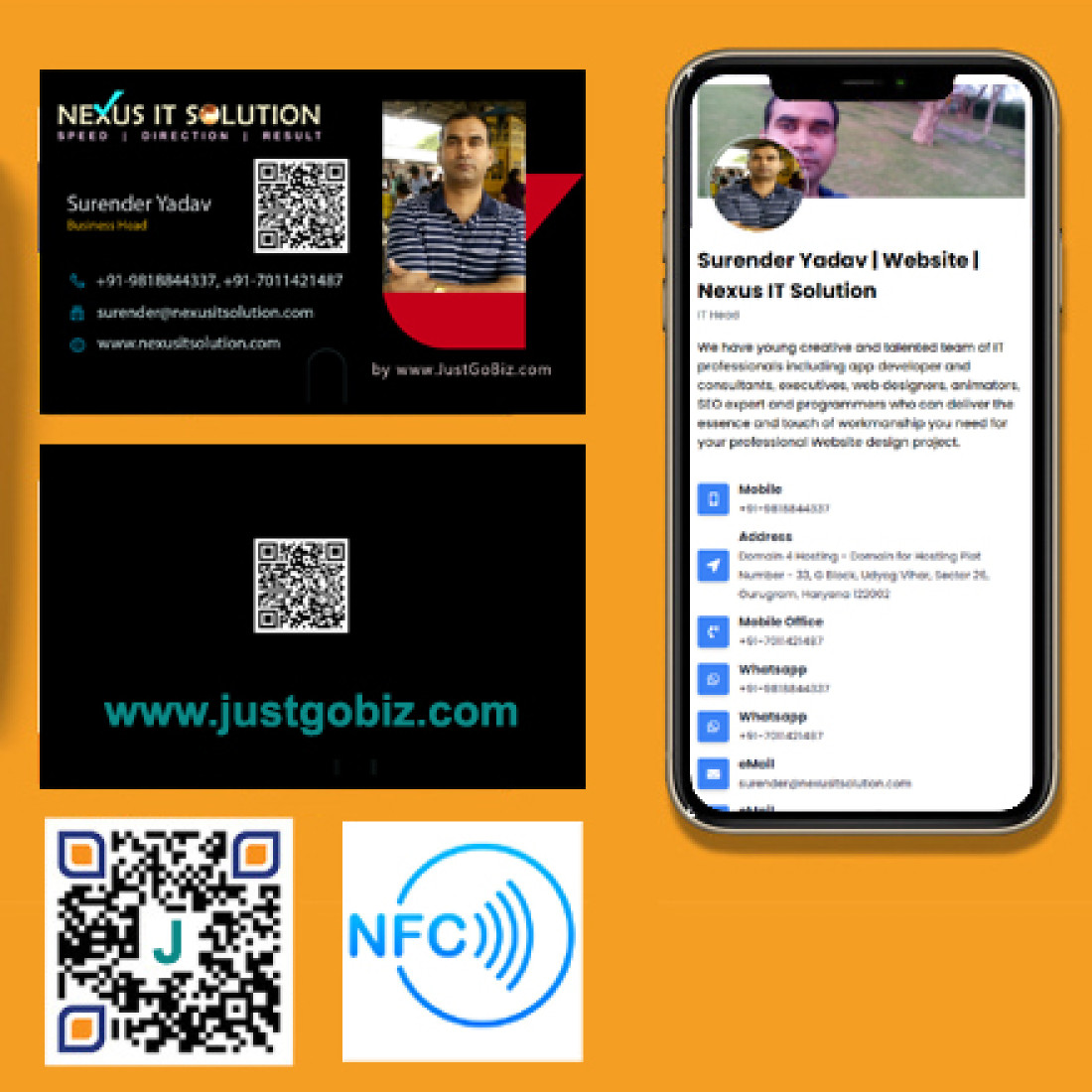 NFC Digital Business Card With Personalise Design PVC Card